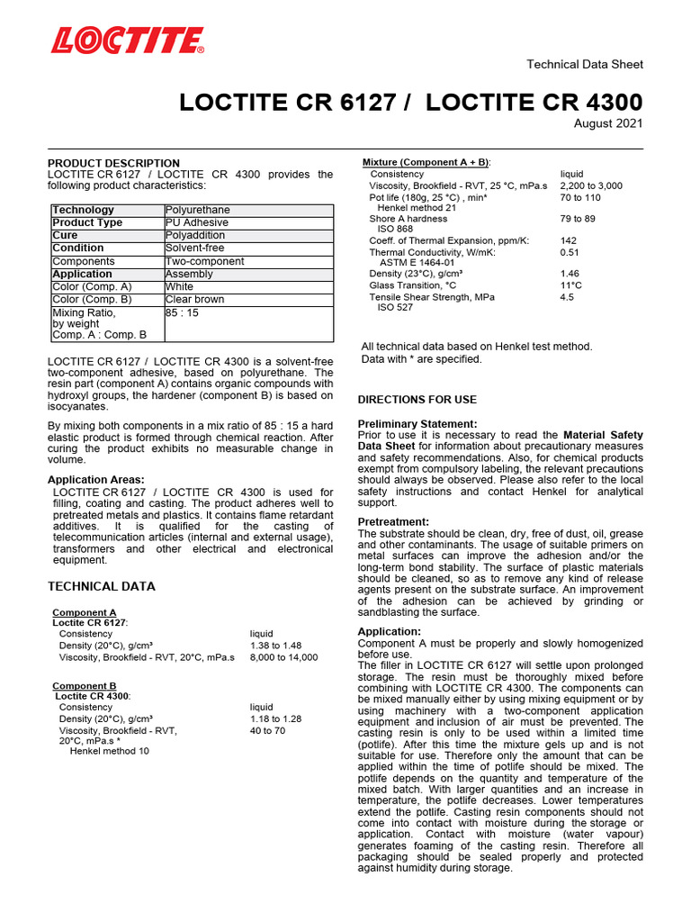 Loctite CR 6127 Loctite CR 4300 en GL | PDF