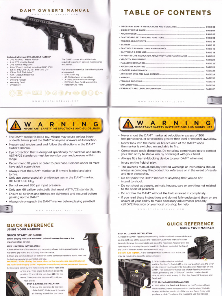 Manuel Dye DAM | PDF | Trigger (Firearms) | Screw