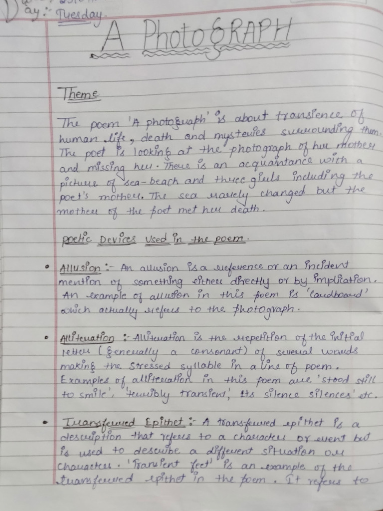 Poem A Photograph | PDF