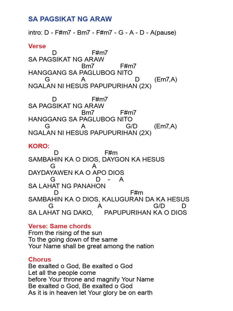Sa Pagsikat NG Araw | PDF