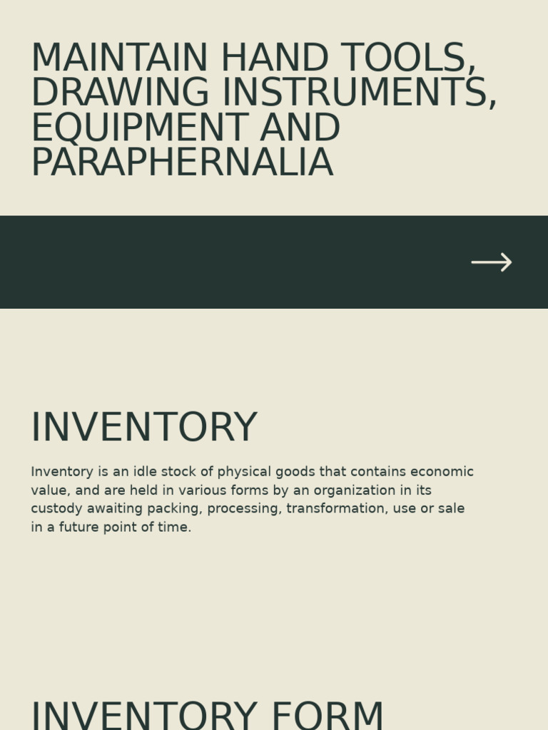 Maintaining Hand Tool | PDF