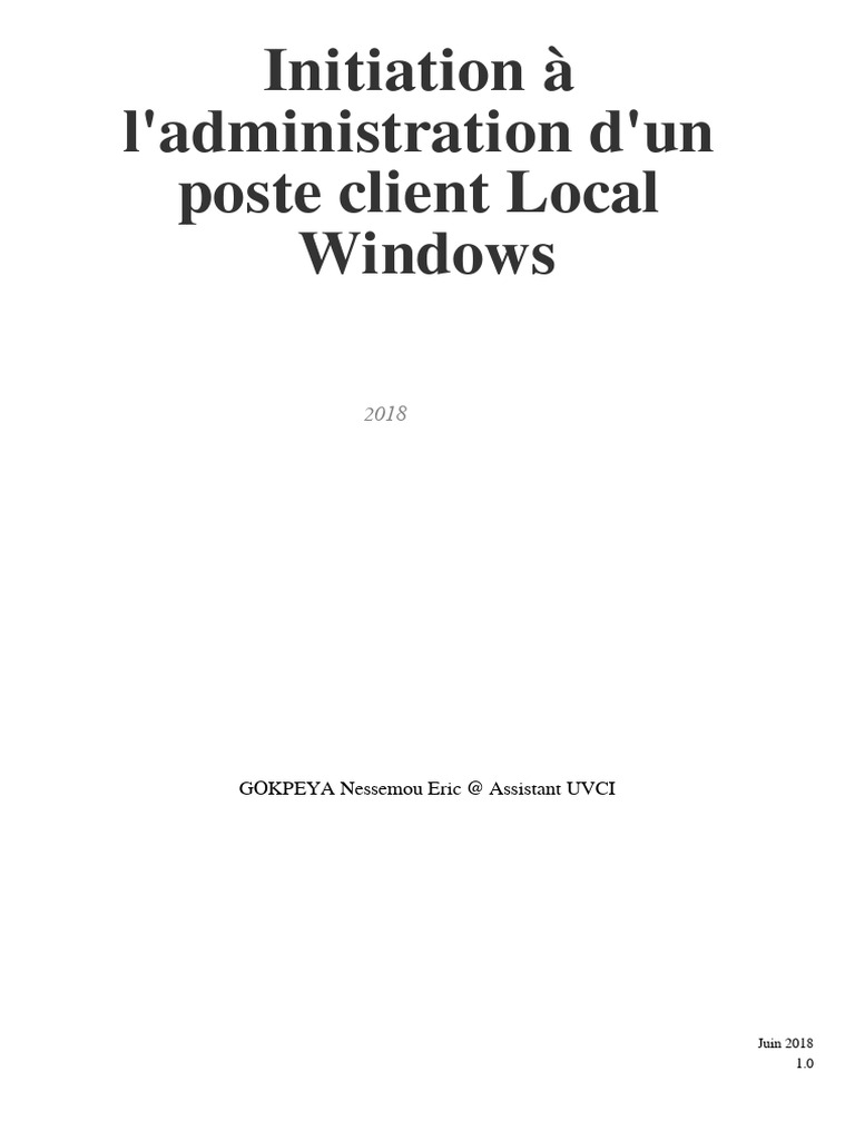 Lecon 2 Initiation A L Administration Windows | PDF