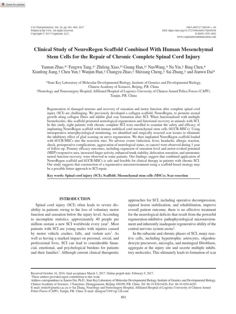 04 Clinical Study of Neuroregen Scaffold Combined With Human ...
