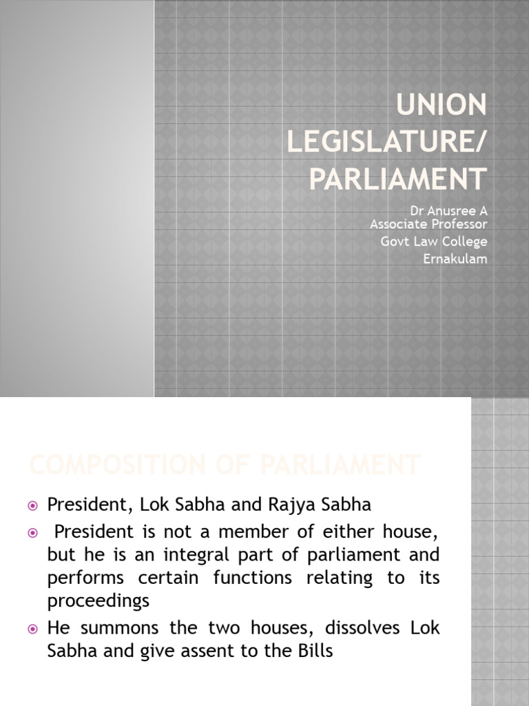 Union Legislature.pptx | PDF