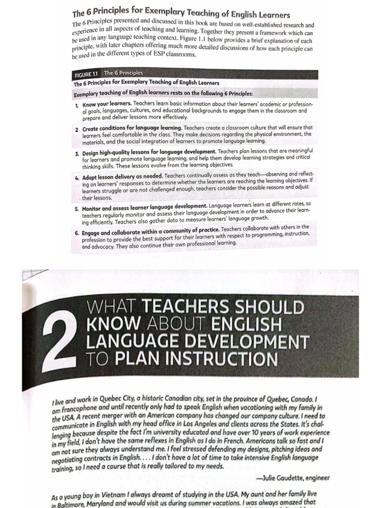 The Principles For Exemplary Teaching of English Learners | PDF