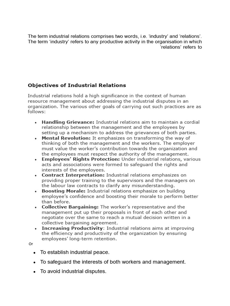 Unit 4 Industrial Relation | PDF