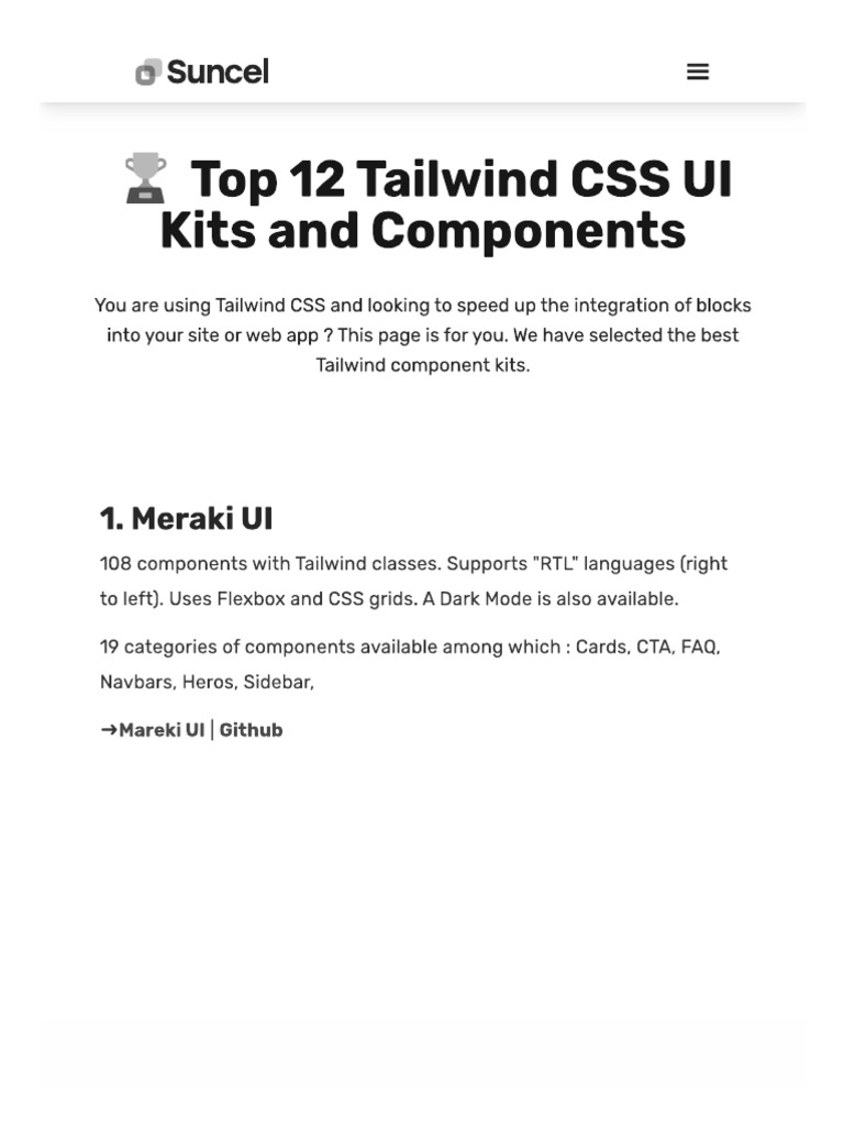 Top 12 Tailwind CSS UI Kits and Components | PDF