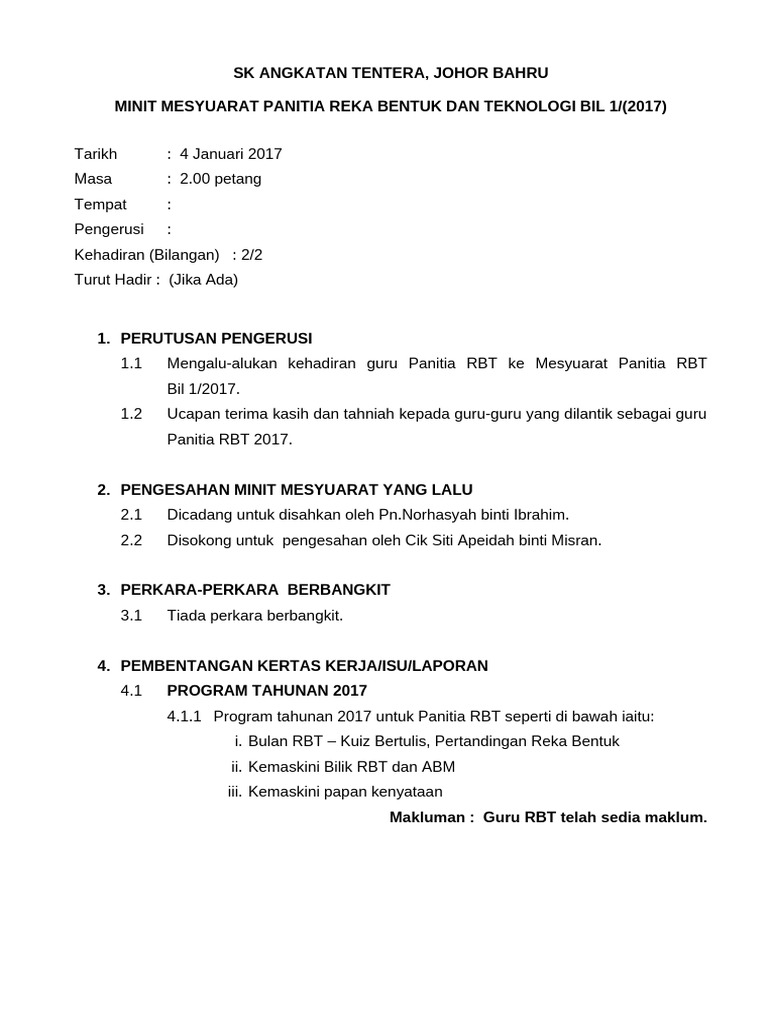 PK07-3 contoh MINIT MESY | PDF