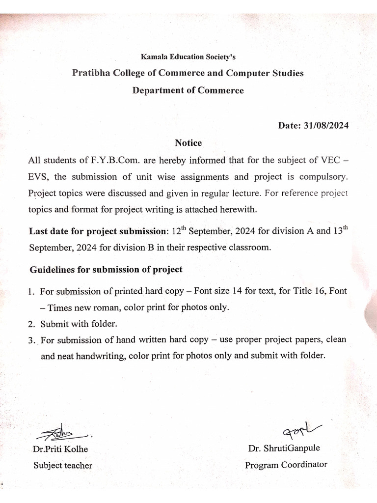 Bcom Notice | PDF