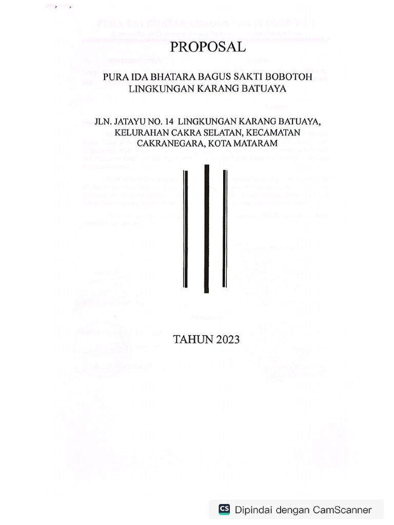 Proposal Pura Ida Bhatara Bagus Sakti Bo | PDF