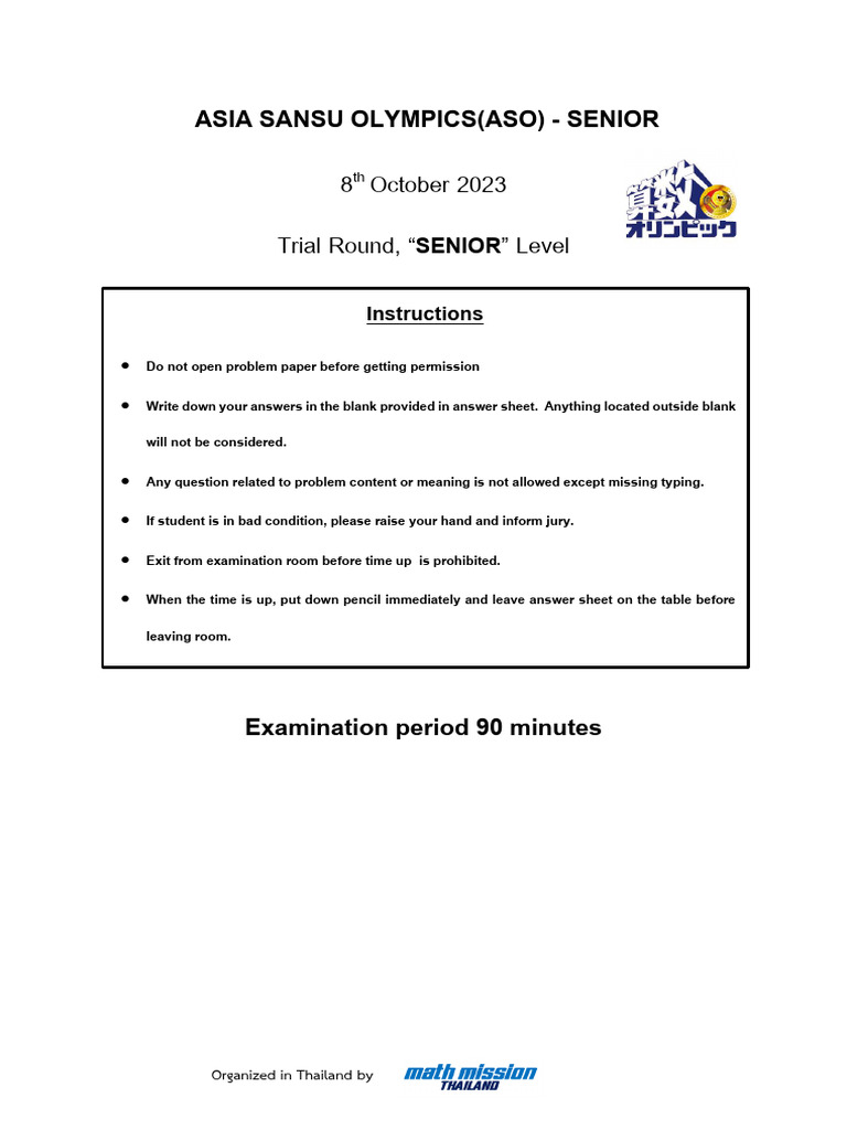 ASO-SENIOR - 1st Round - ENG 2023 30 Sep 2023 | PDF