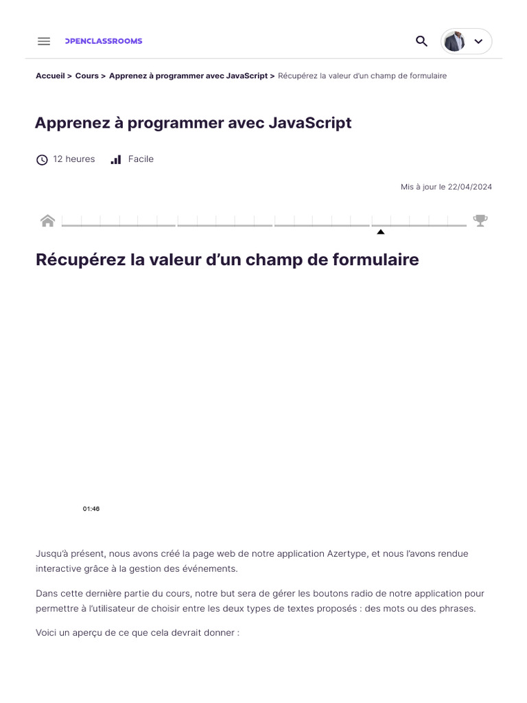 Récupérez La Valeur D'un Champ de Formulaire - Apprenez À Programmer ...