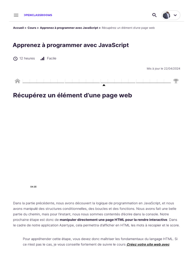Récupérez Un Élément D'une Page Web - Apprenez À Programmer Avec ...