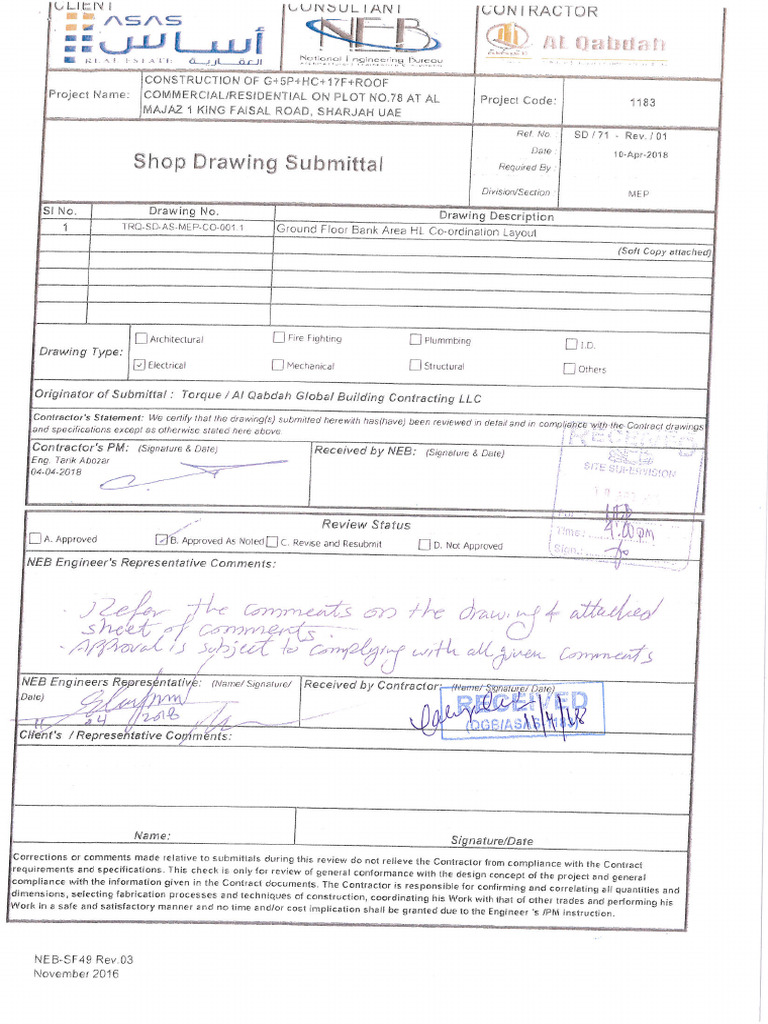 71.Sd As Mep Co 001.1, Rev.01 GF Bank Area HL Code B | PDF