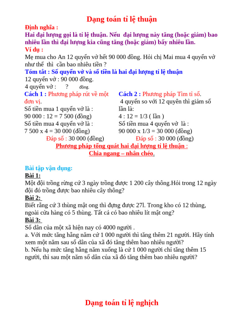 Chuyen de Ti Le Thuan Nghich Lop 5 | PDF