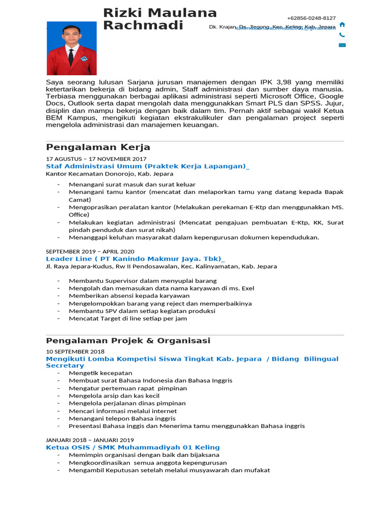 CV Lamaran Ku | PDF