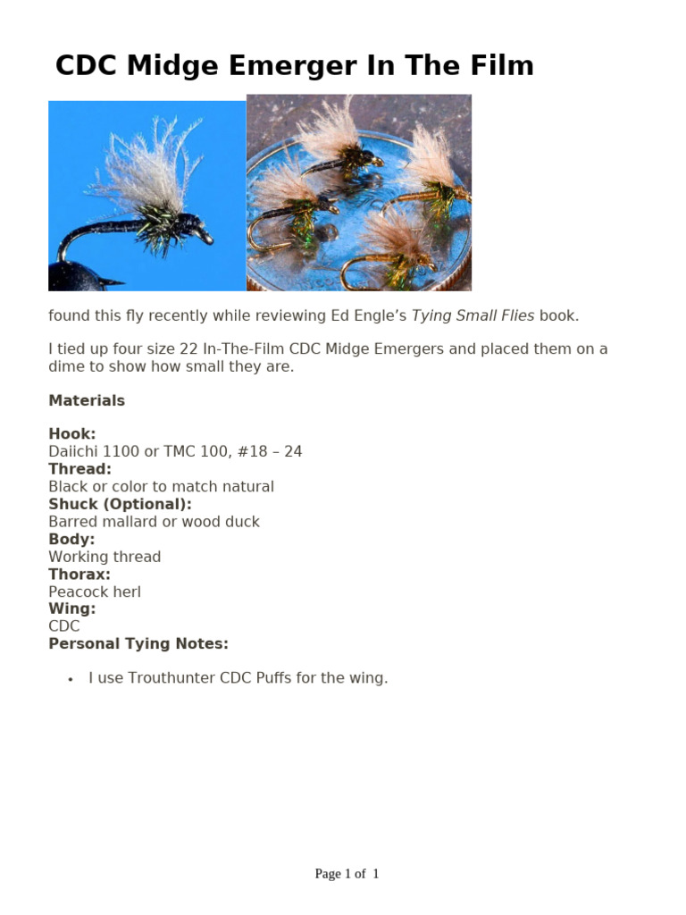 CDC Midge Emerger in The Film | PDF