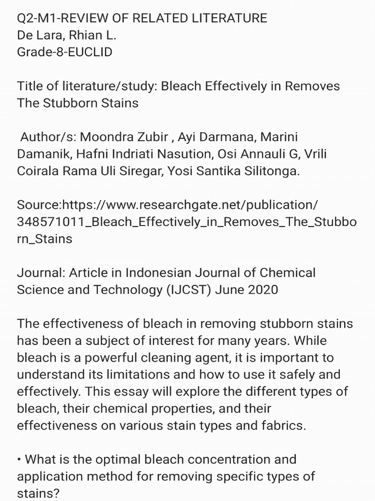 Research-Rrl Grade 8 | PDF