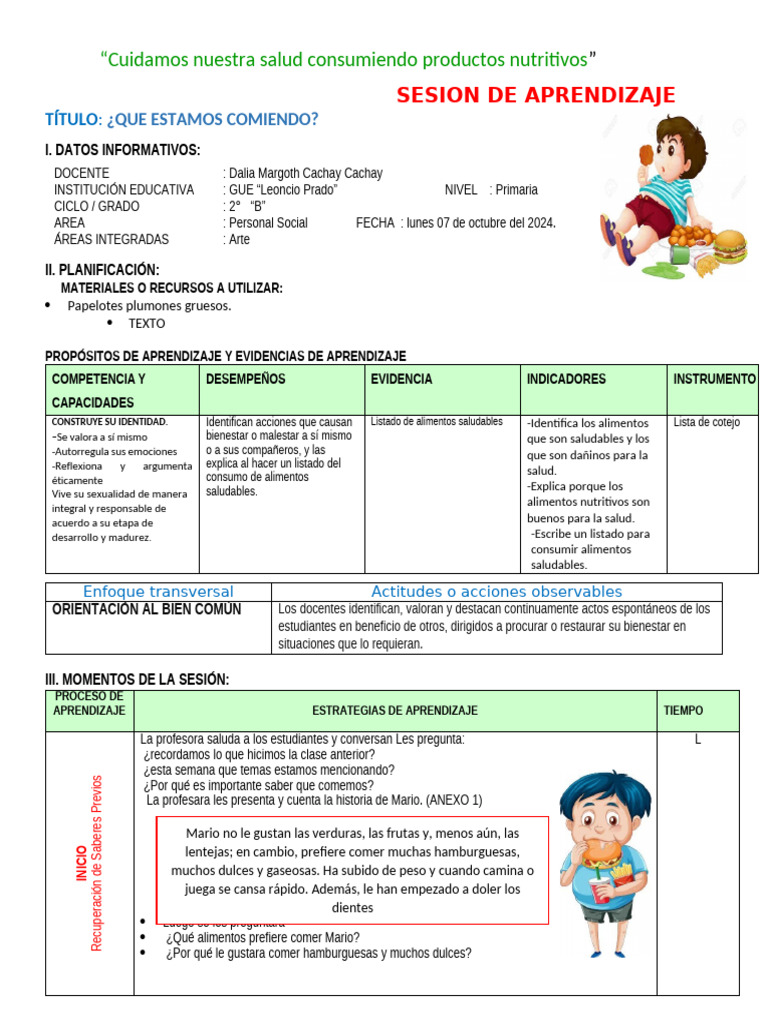 2 SESION QUE ESTAMOS COMIENDO | PDF