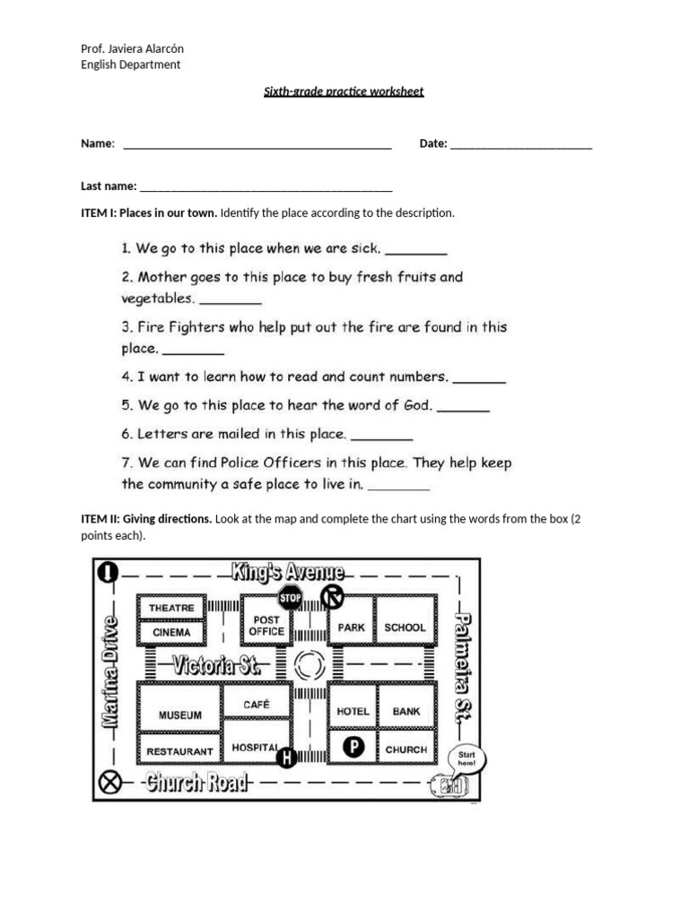 Guía Inglés sexto básico practica | PDF