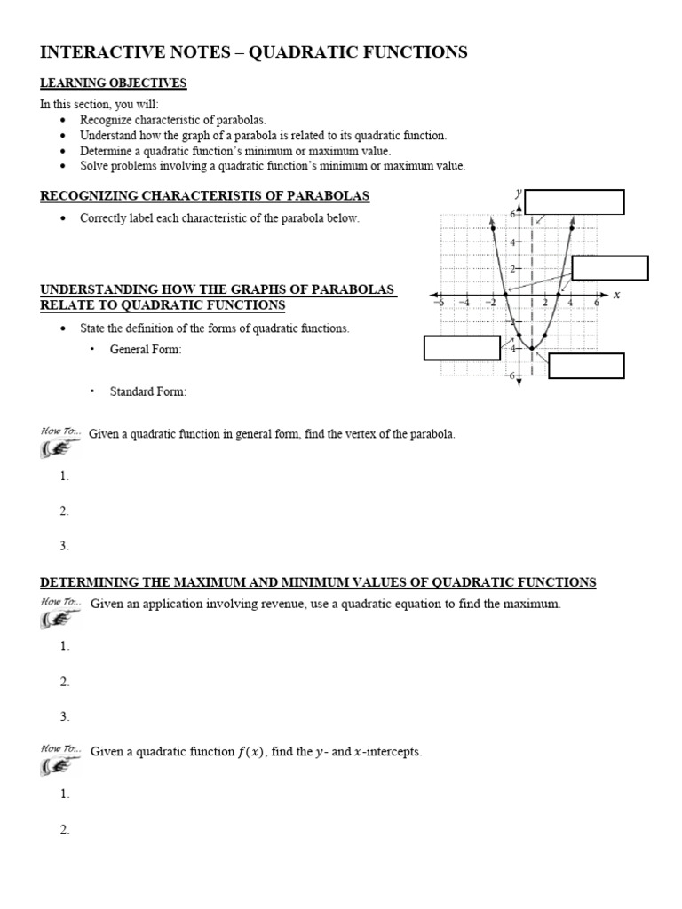 Module 03 Notes MAT 1053 Quadratic Functions | PDF