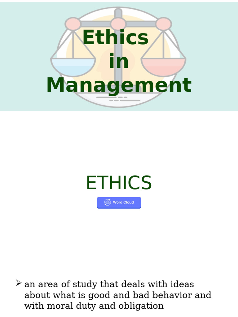 Ethics in Management | PDF
