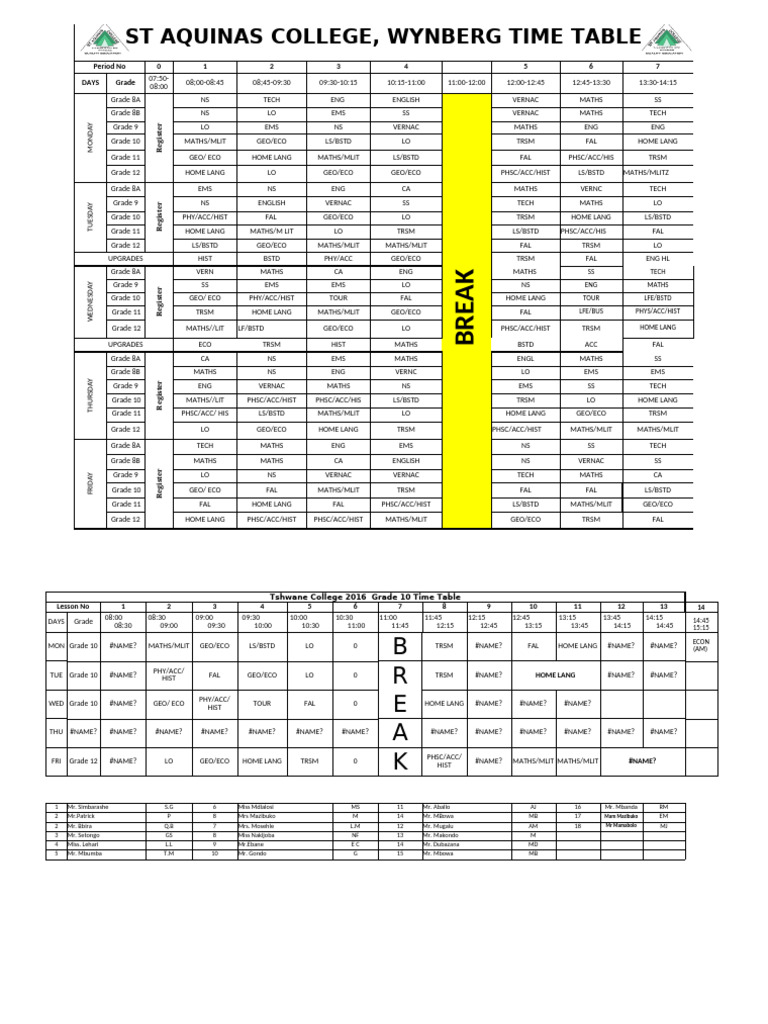 Timetable Term 3 2024 | PDF