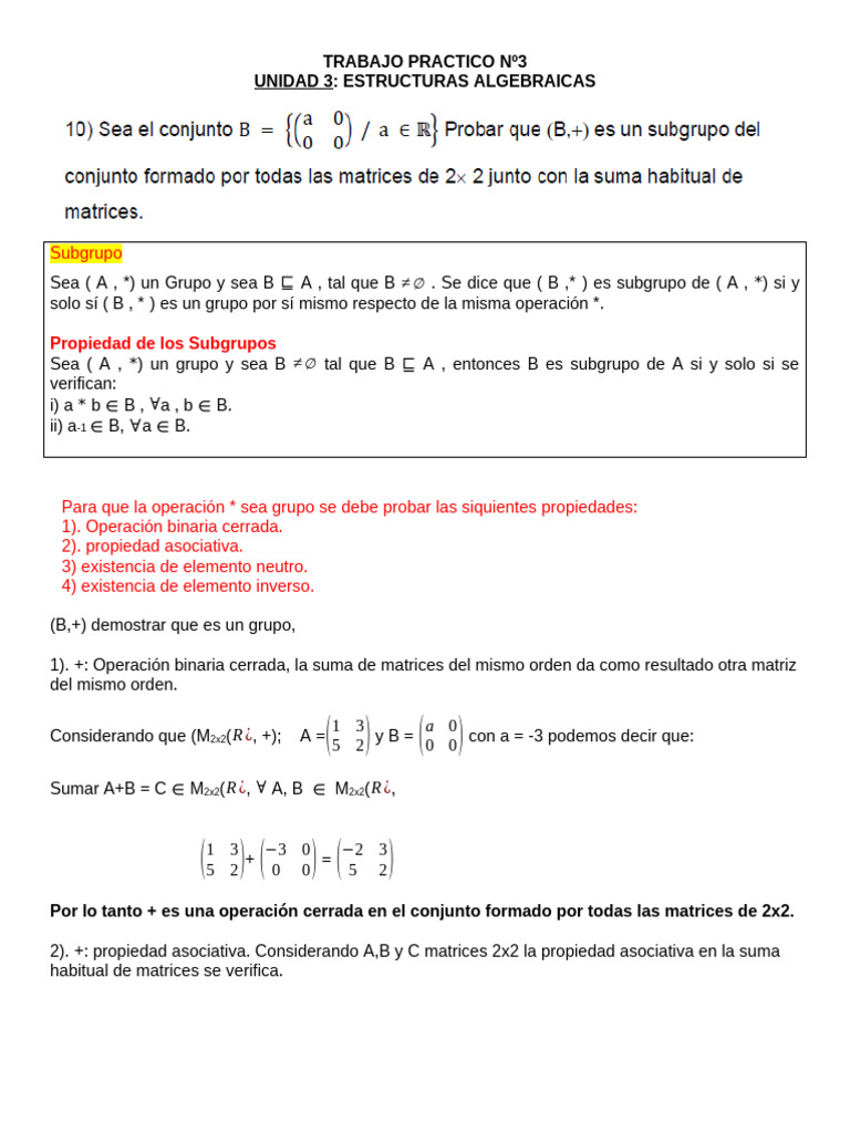 TP°3 2024 Ejercicio 10 - 12 | PDF | Grupo (Matemáticas) | Funciones y mapeos