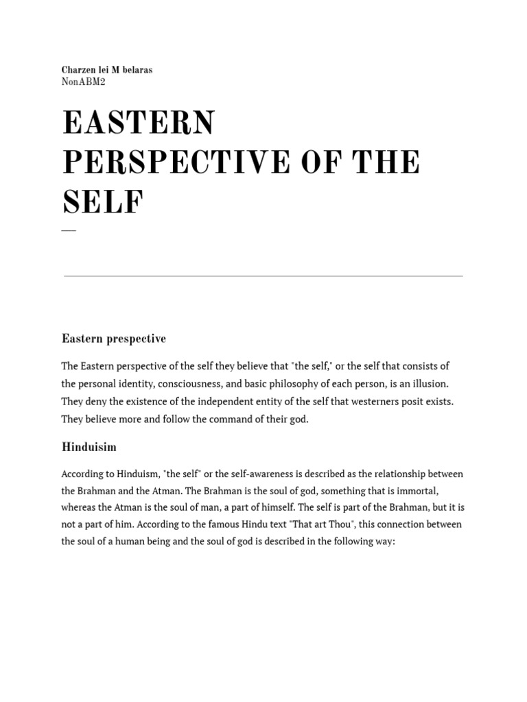 Eastern Perspective of The Self | PDF