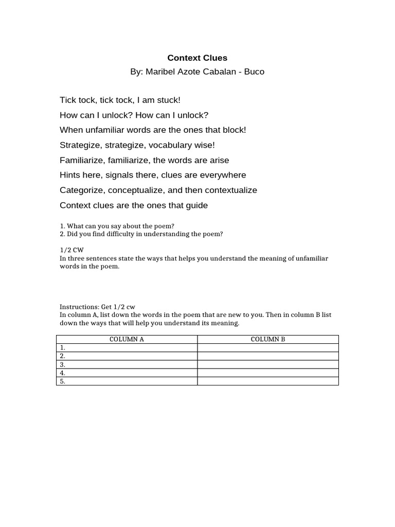Context Clues | PDF
