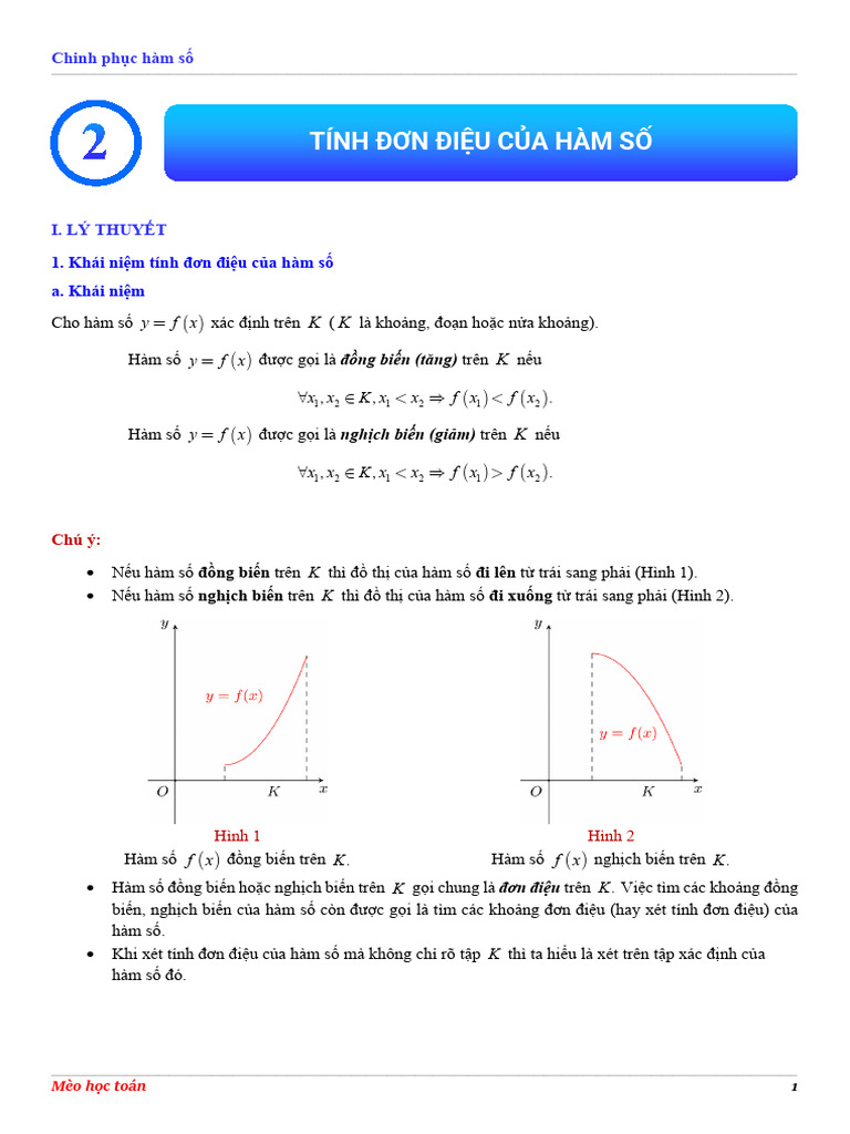 0102 - Tính đơn điệu của hàm số | PDF