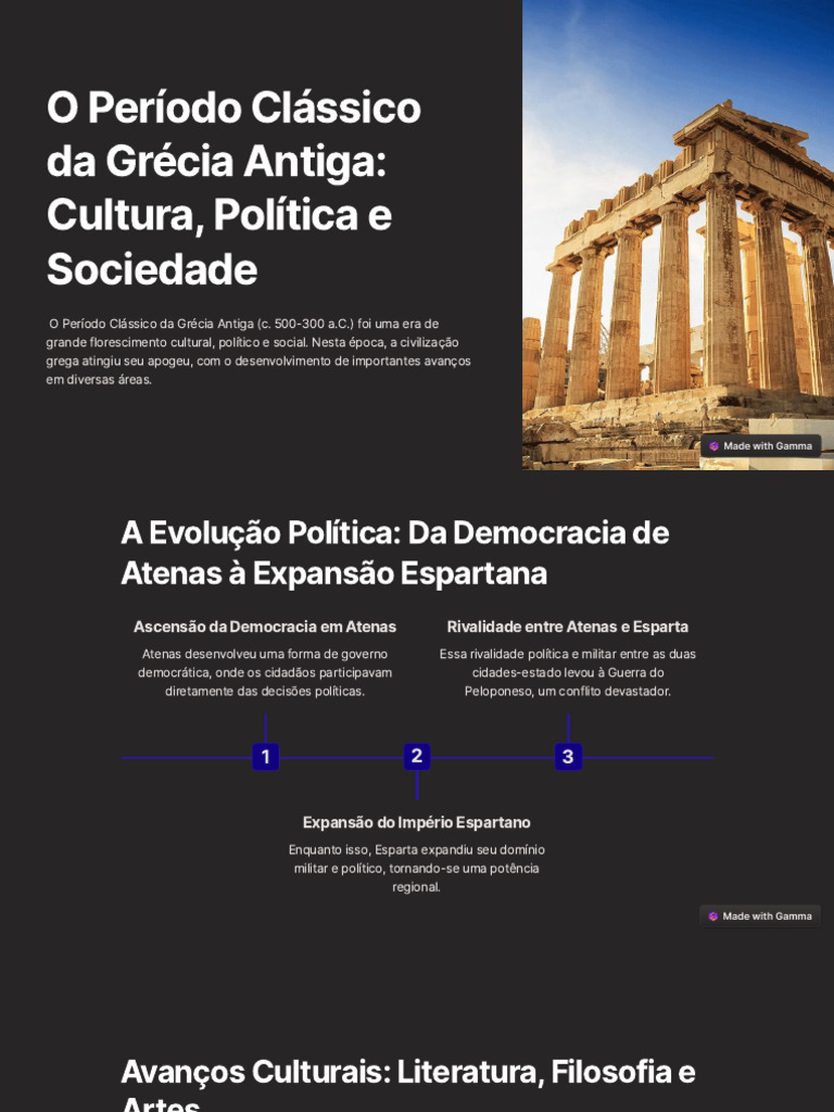 O Periodo Classico Da Grecia Antiga Cultura Politica e Sociedade | PDF