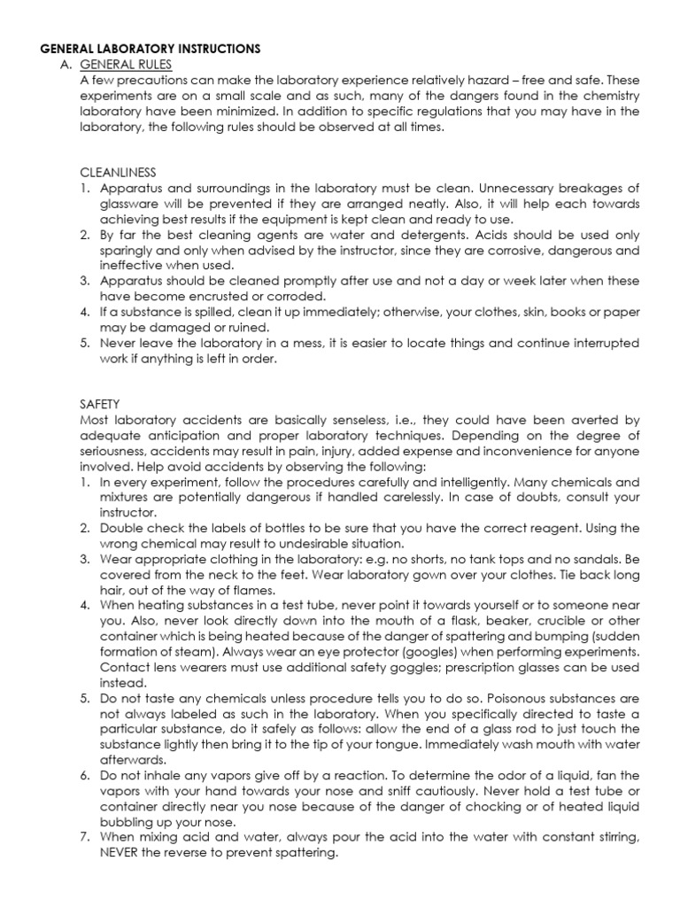 GENERAL-LABORATORY-INSTRUCTIONS | PDF