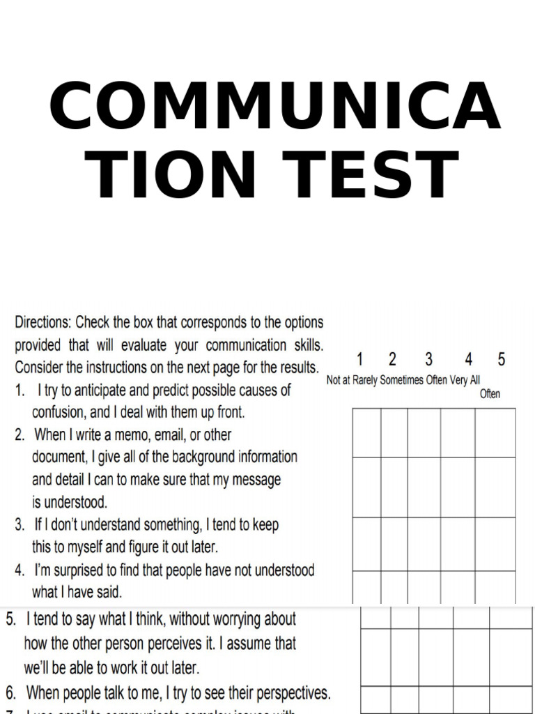COMMUNICATION TEST | PDF