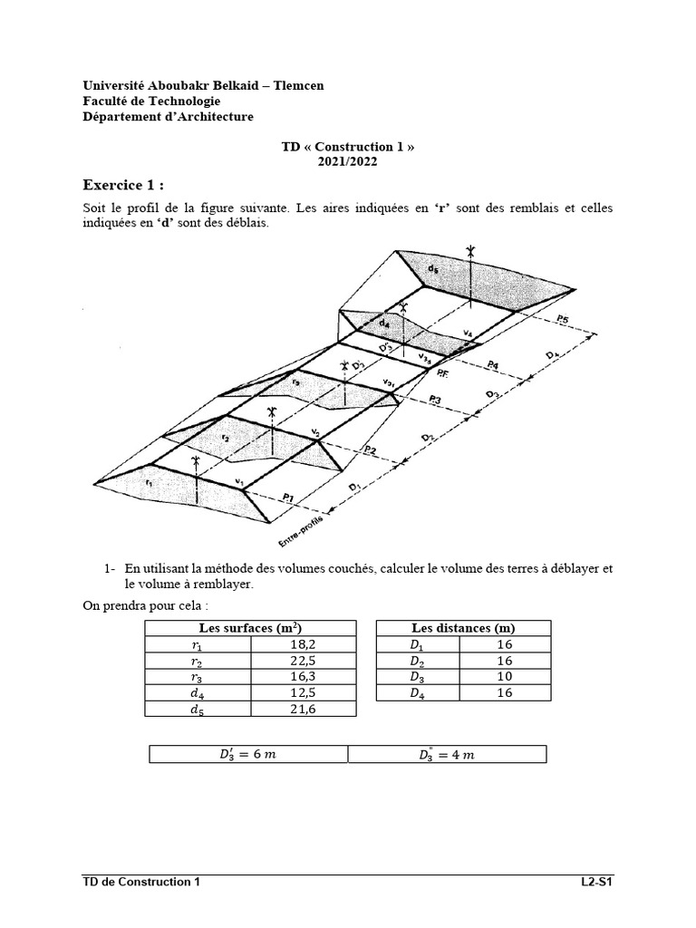 TD 08 - Terrassements - 2122 | PDF