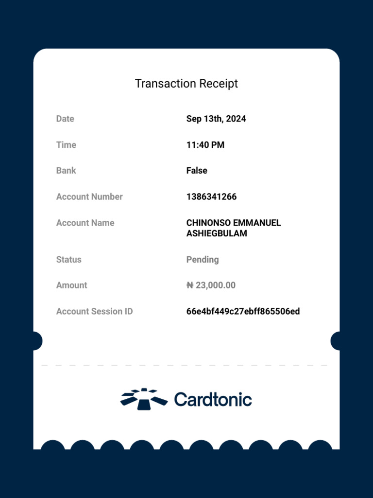 Transaction Receipt: Date Time Bank Account Number Account Name | PDF