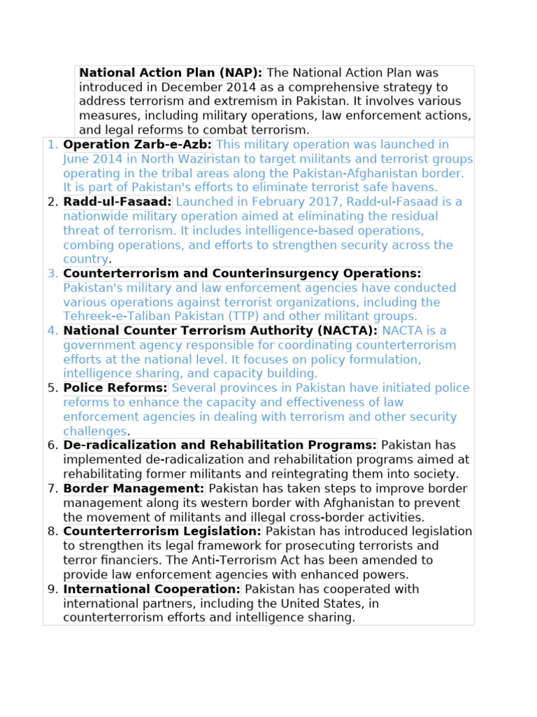 Counter Terrorism Efforts | PDF