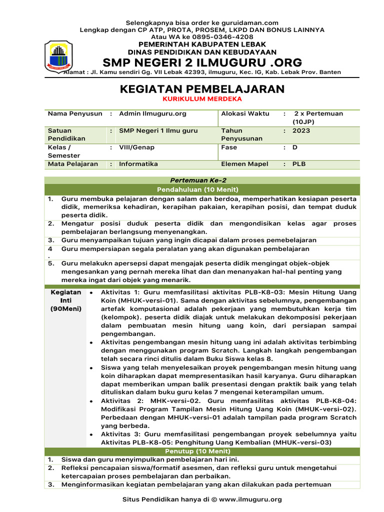 Modul Informatika Kelas 8 | PDF