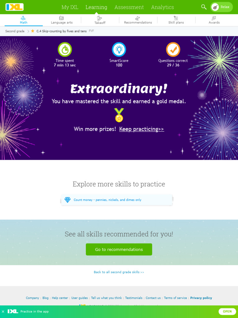 IXL Skip-Counting by Fives and Tens 2nd Grade Math | PDF