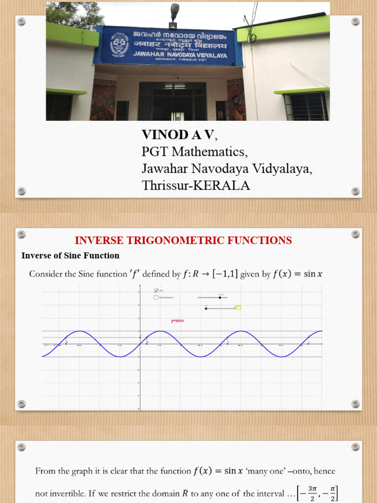 2 Inverse Trigonometric Function 1 | PDF