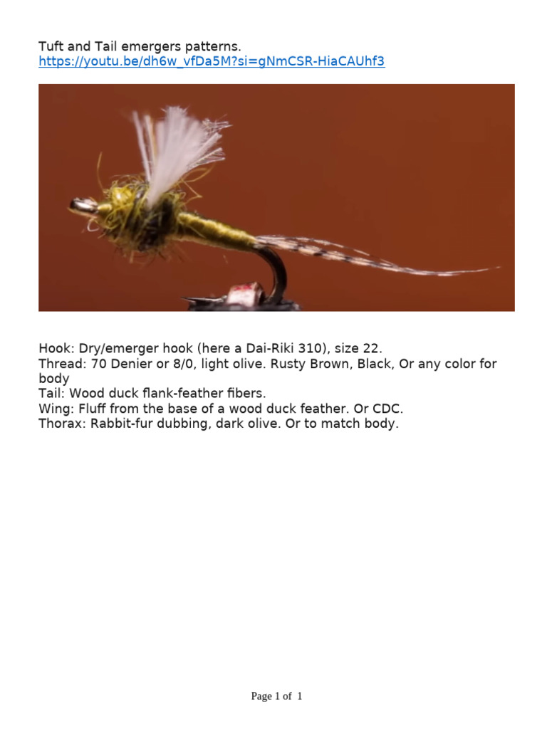 Tuft and Tail Emergers Patterns | PDF
