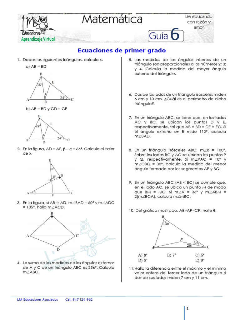 6 Triángulos 2do | PDF | Triángulo | Formas geométricas