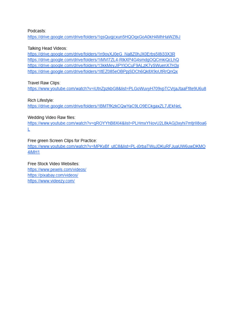 Raw Files To Practise Video Editing | PDF