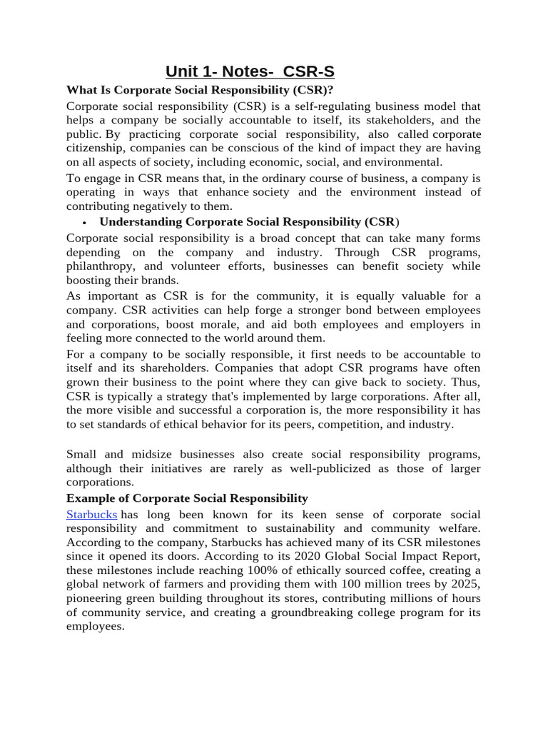 Unit 1 Material - CSR-S | PDF