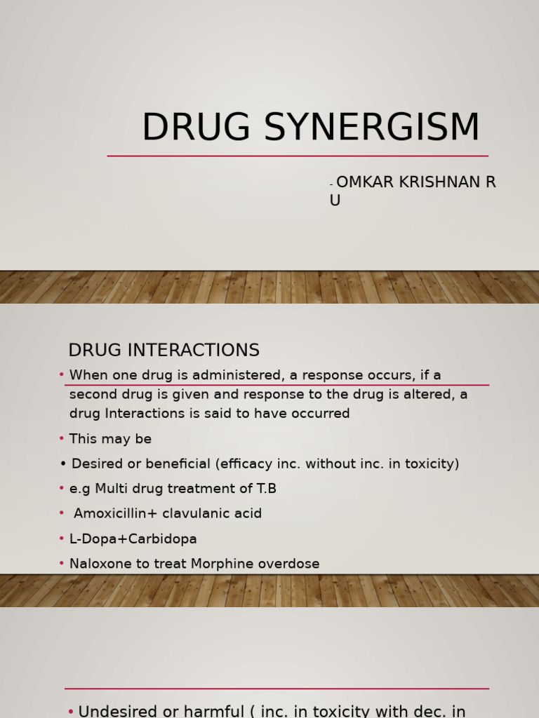 Drug Synergism | PDF