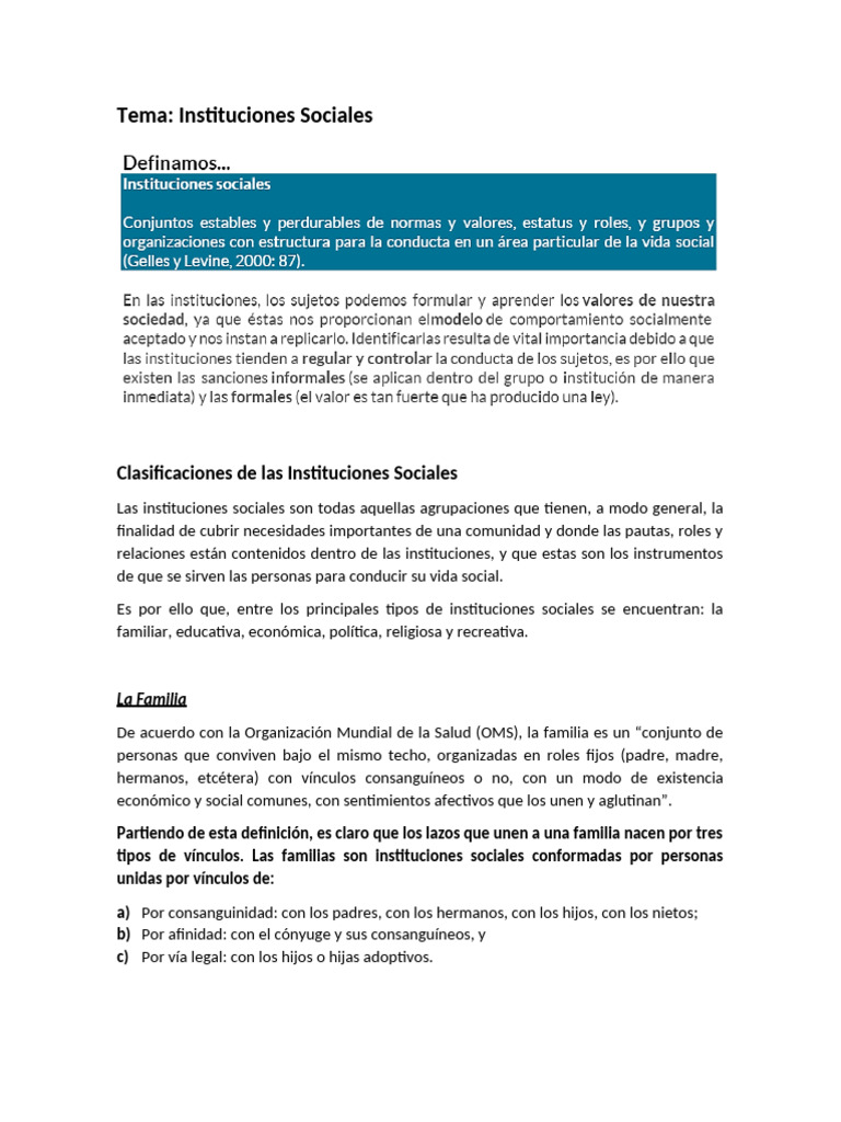 Instituciones Sociales-Familia | PDF