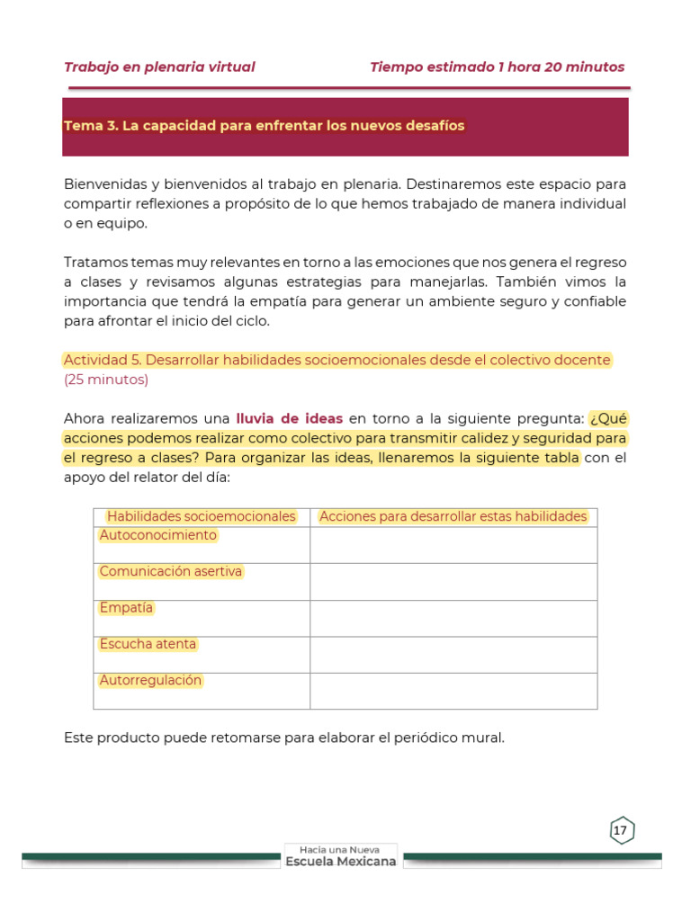 E5 Pág 17 S1 TICAP 2020 2021 TABLA | PDF