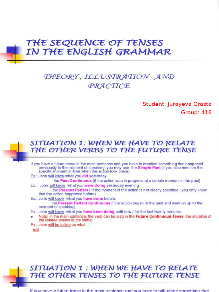 sequence of tenses.ppt | PDF