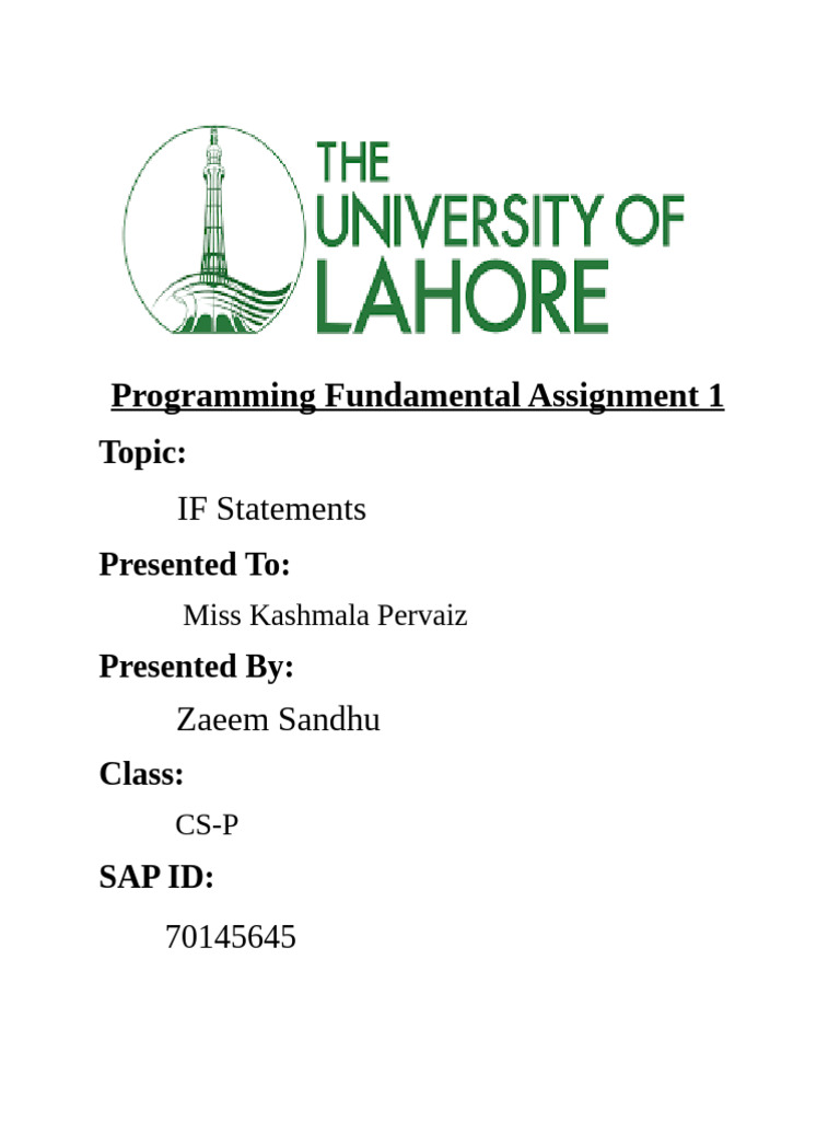 PF Assignment no1(ZAEEM) | PDF