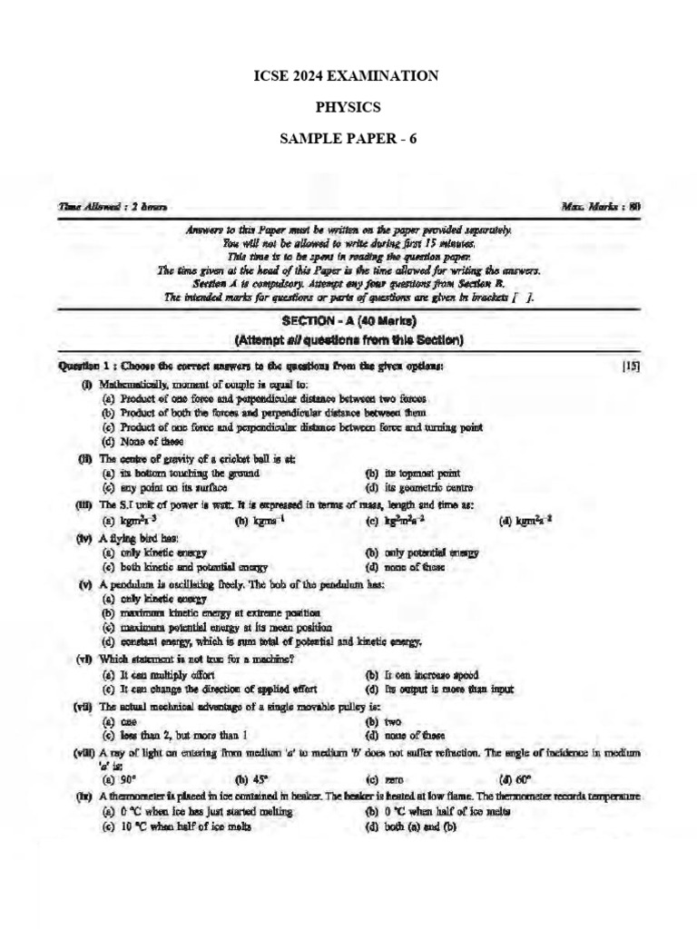 Phy Model Paper | PDF